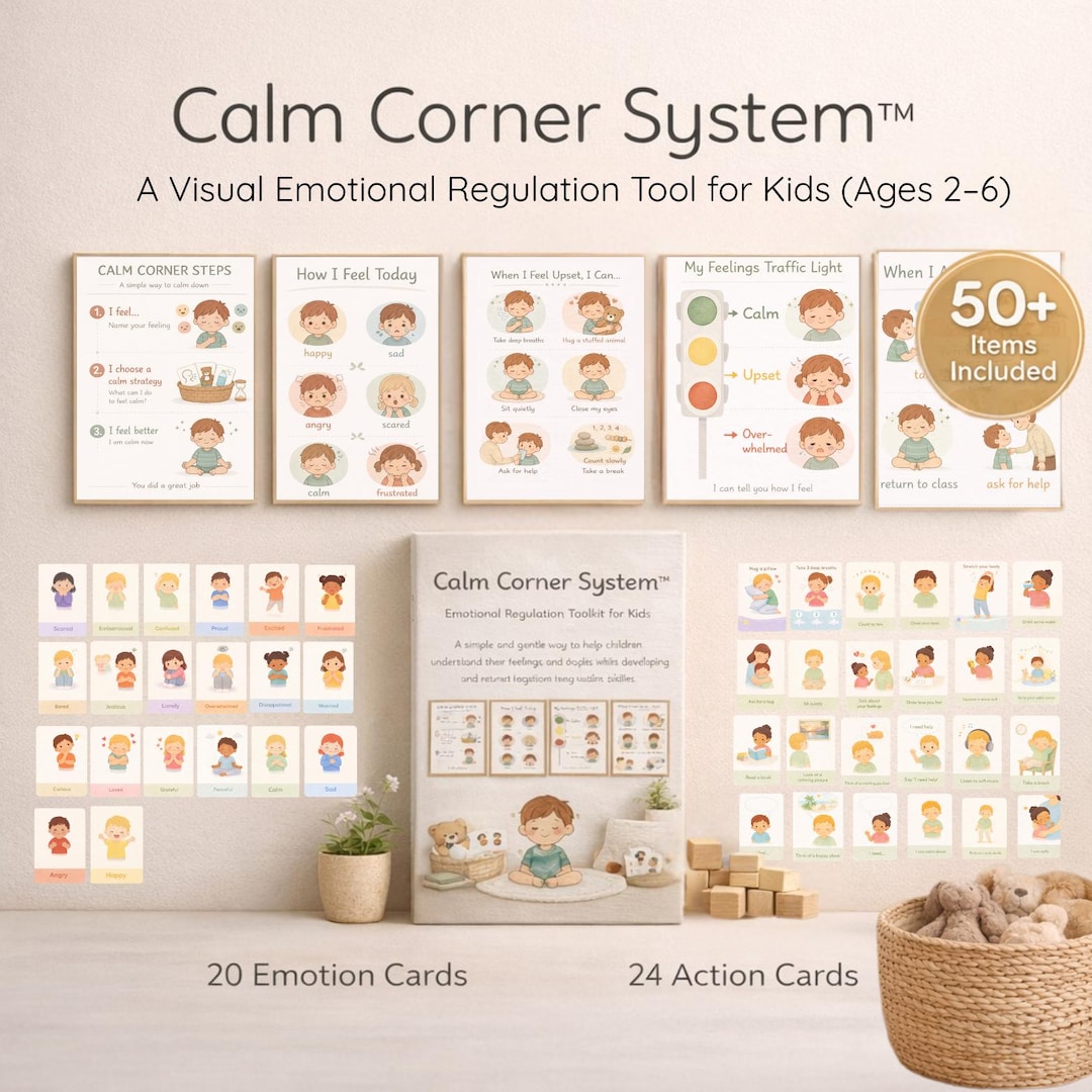 Printable Calm Corner Set Montessori Emotional Regulation Posters Kids ...