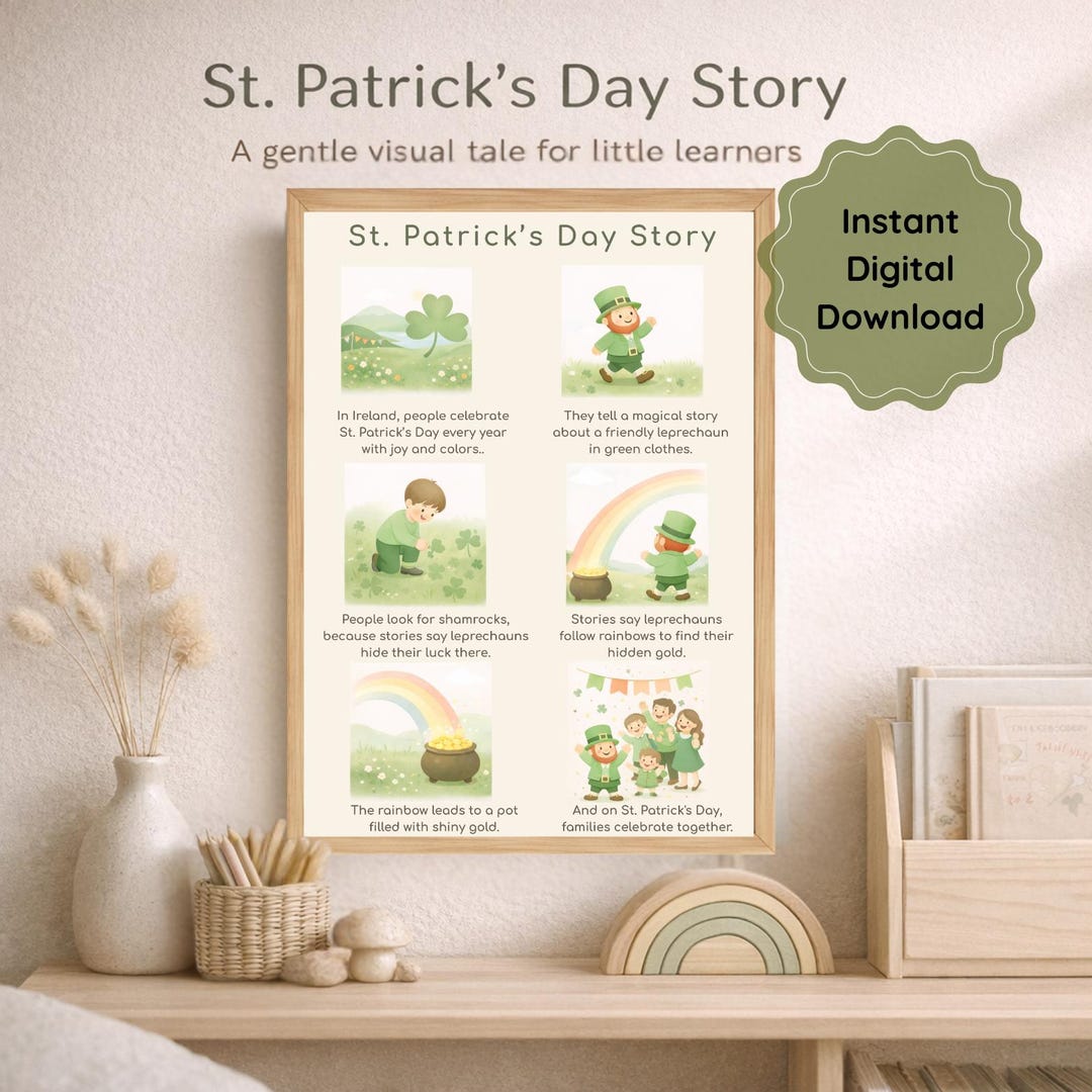 St Patricks Day Story Printable Kids Preschool Classroom Reading ...