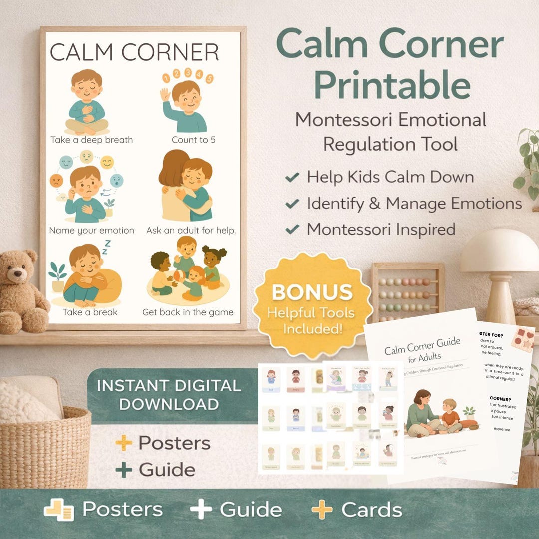 Calm Corner Poster for Kids Printable | Emotional Regulation Chart for ...