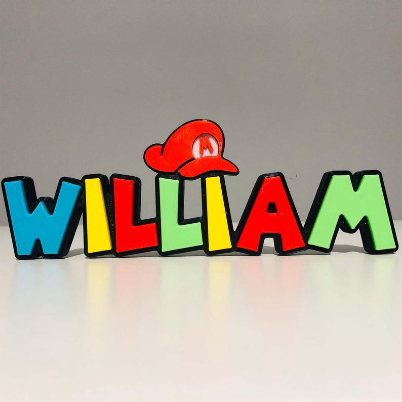 Personalised Super Mario Name Sign: 3D Gamer Room Decor - Etsy UK