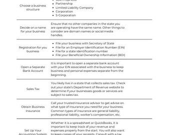 Business Start up Checklist & Lean Business Plan Template, Editable ...