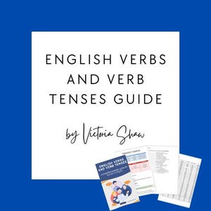 English Verbs and Verb Tenses Guide - Etsy