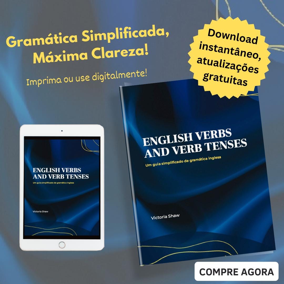 Verbos E Tempos Verbais Em Inglês, Versão Em Português, Gramática, English Verbs and Verb Tenses ...