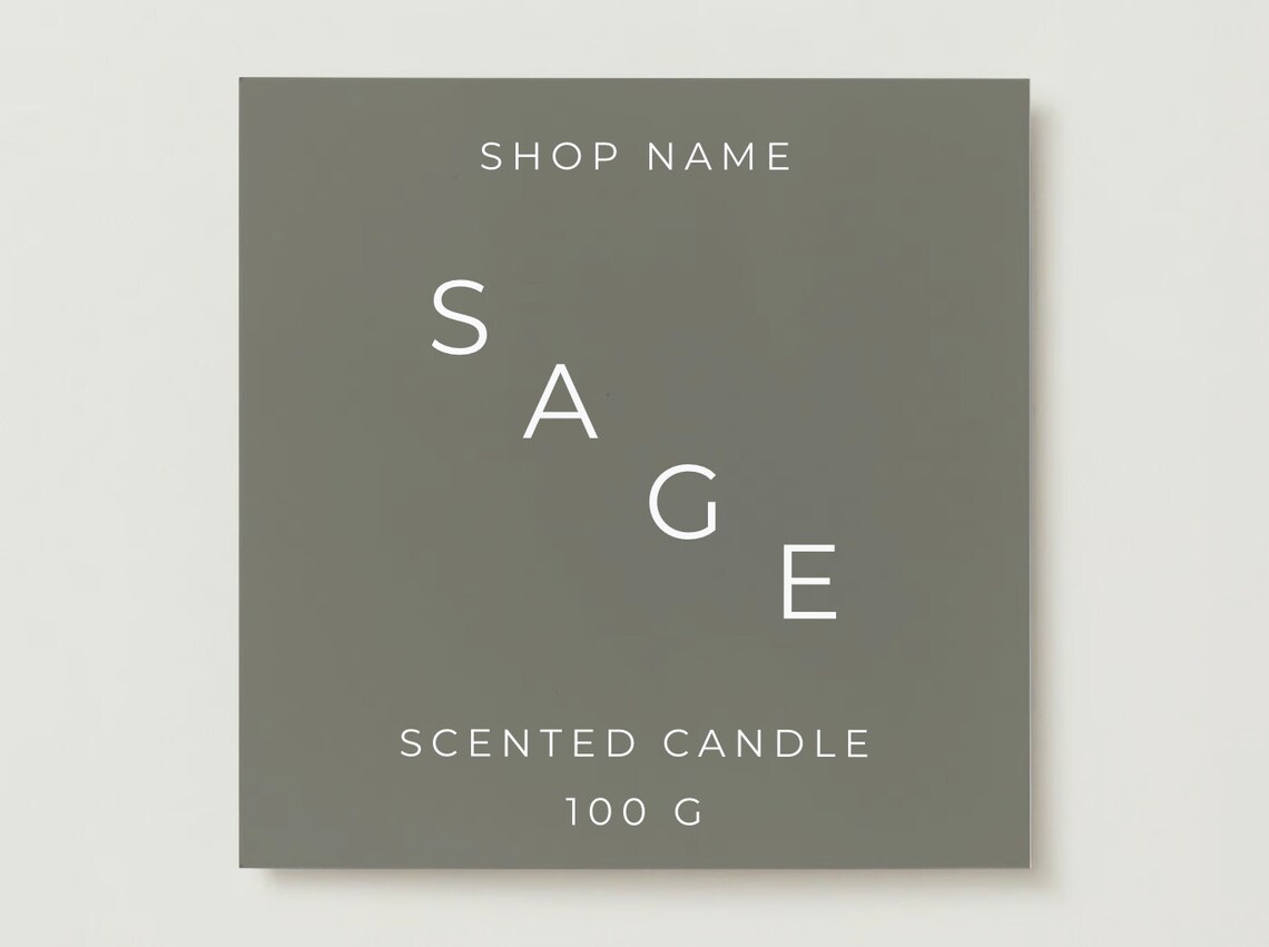 Printable Scented Candle Label Template Custom Editable Design, DIY ...