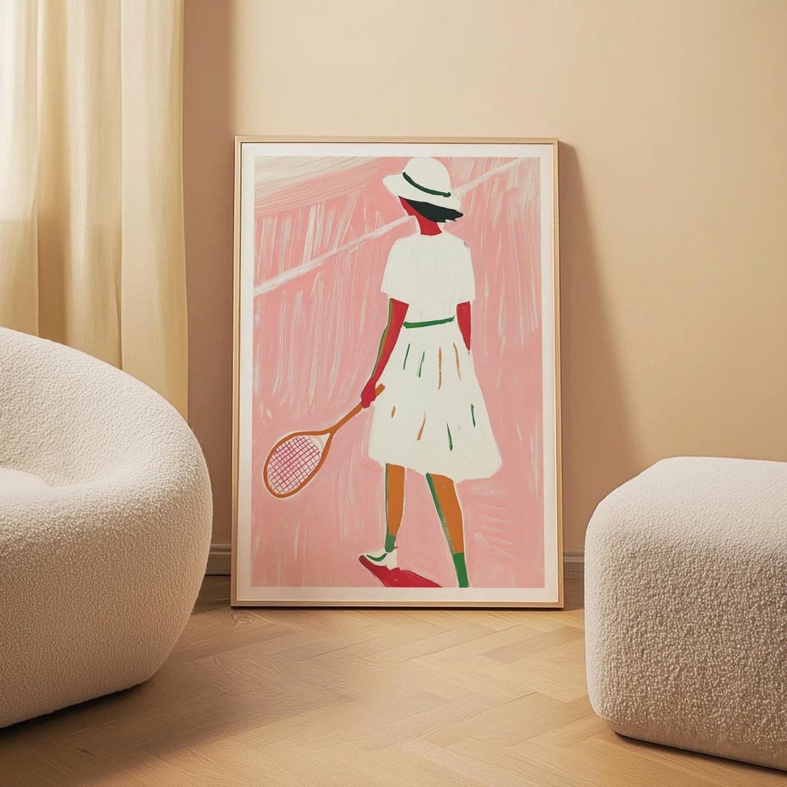 Retro Tennis Girl Art Print: Preppy Country Club Decor (digital ...