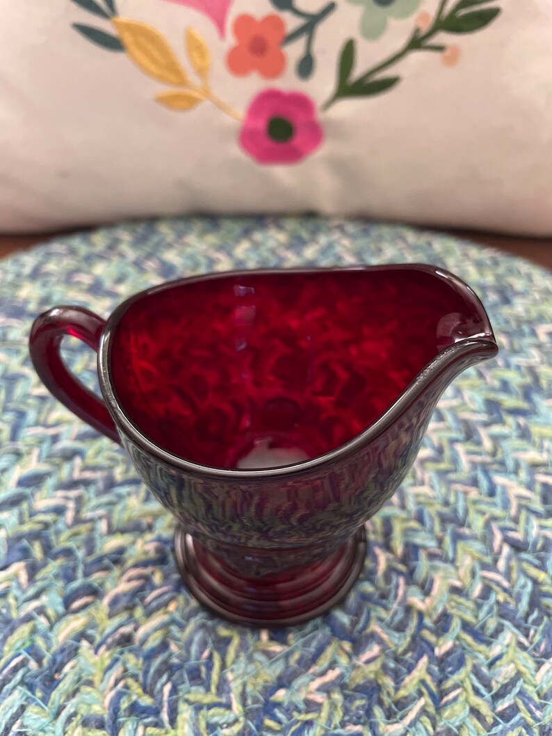 Vintage New Martinsville Glass Ruby Red Sugar Bowl and Two Creamers - Etsy