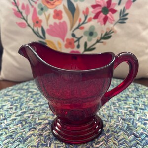 Vintage New Martinsville Glass Ruby Red Sugar Bowl and Two Creamers - Etsy