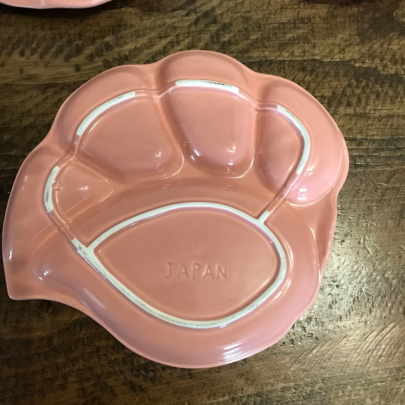 Set of 3 Ceramic Pink Fondue or Picnic Plates Ceramic Made in Japan ...