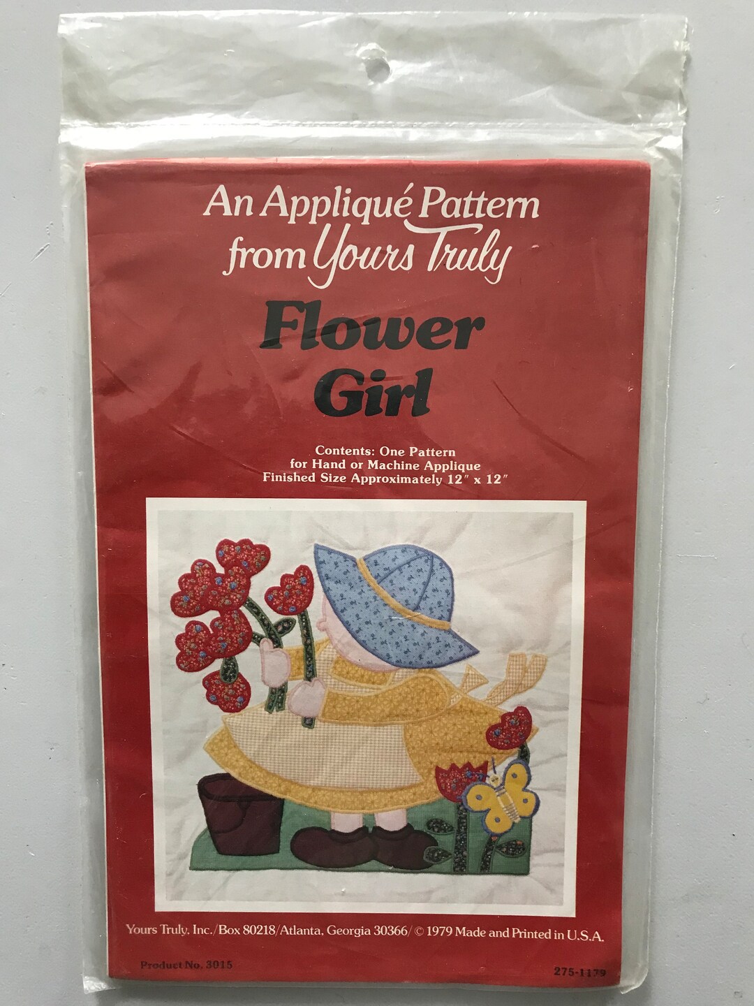 Flower Girl Applique Pattern for Quilting - Vintage - 1979 - Etsy