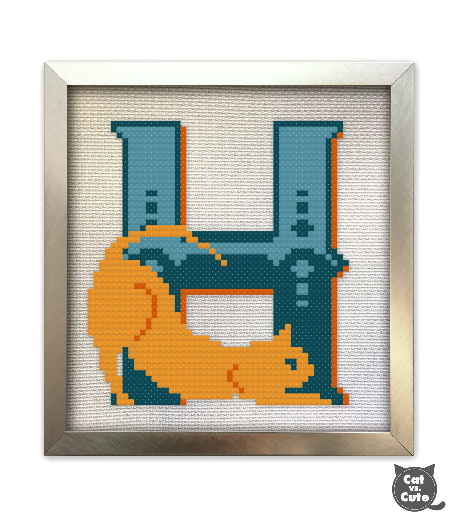 Cat Cross Stitch Pattern - Letter H Alphabet Cat Lettering Monogram ...