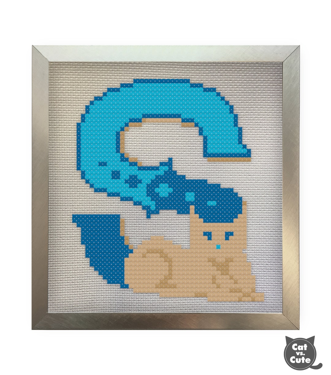 Cat Cross Stitch Pattern - Letter S Alphabet Cat Lettering Monogram ...