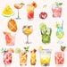 Cocktails Menu Clipart, Watercolour Clipart, Clip Art Bundle, Drink ...