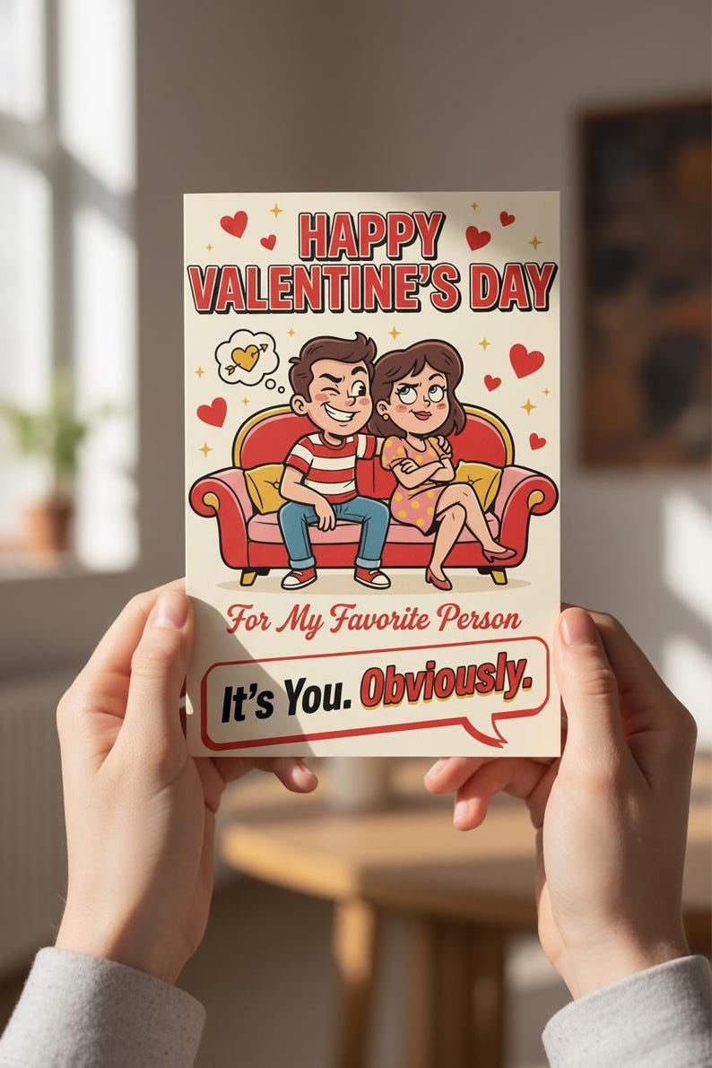 Funny Valentine's Day DIY Printable Card | Cheeky Valentine Card ...