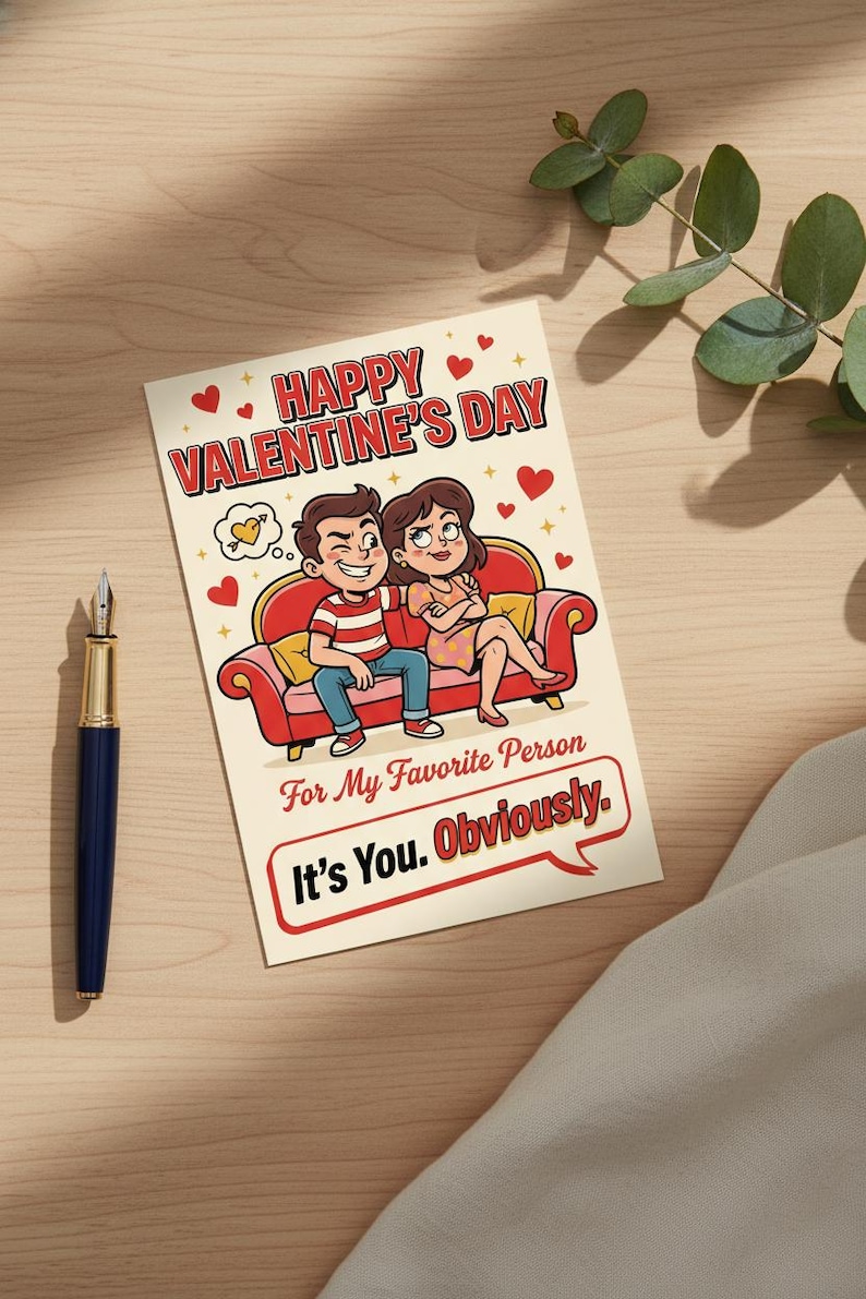 Funny Valentine's Day DIY Printable Card | Cheeky Valentine Card ...