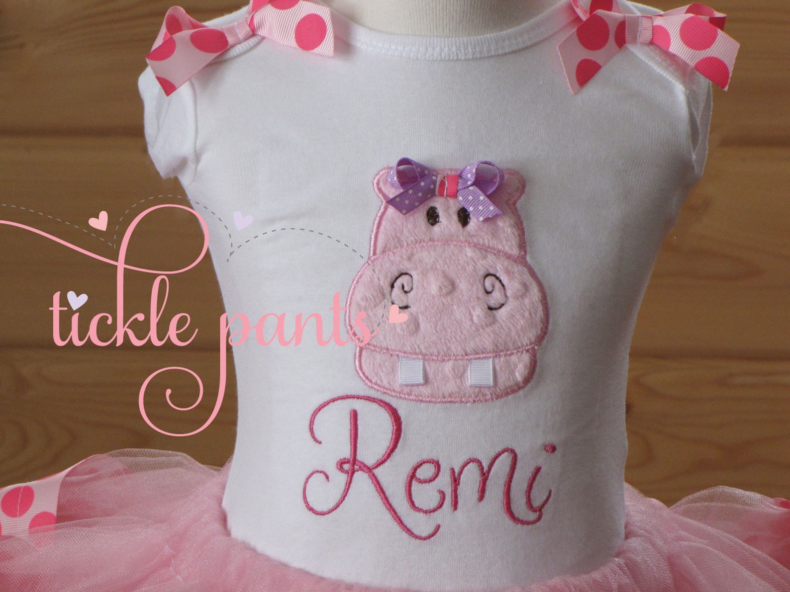 Happy Hippo Birthday Tutu Outfit Pink Polka Dots Includes 3D | Etsy