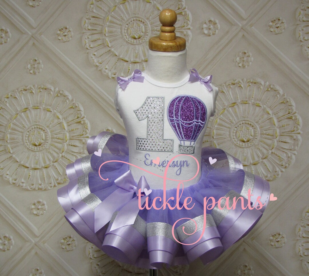 Whimsical Hot Air Balloon Birthday Tutu Outfit Lavender Purple and ...