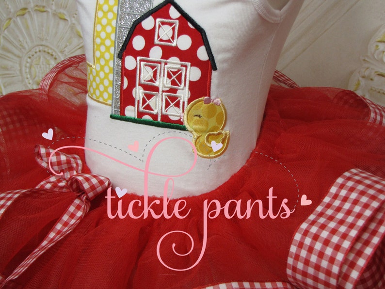 Farm Birthday Tutu Outfit Pig cow horse chicken Red | Etsy