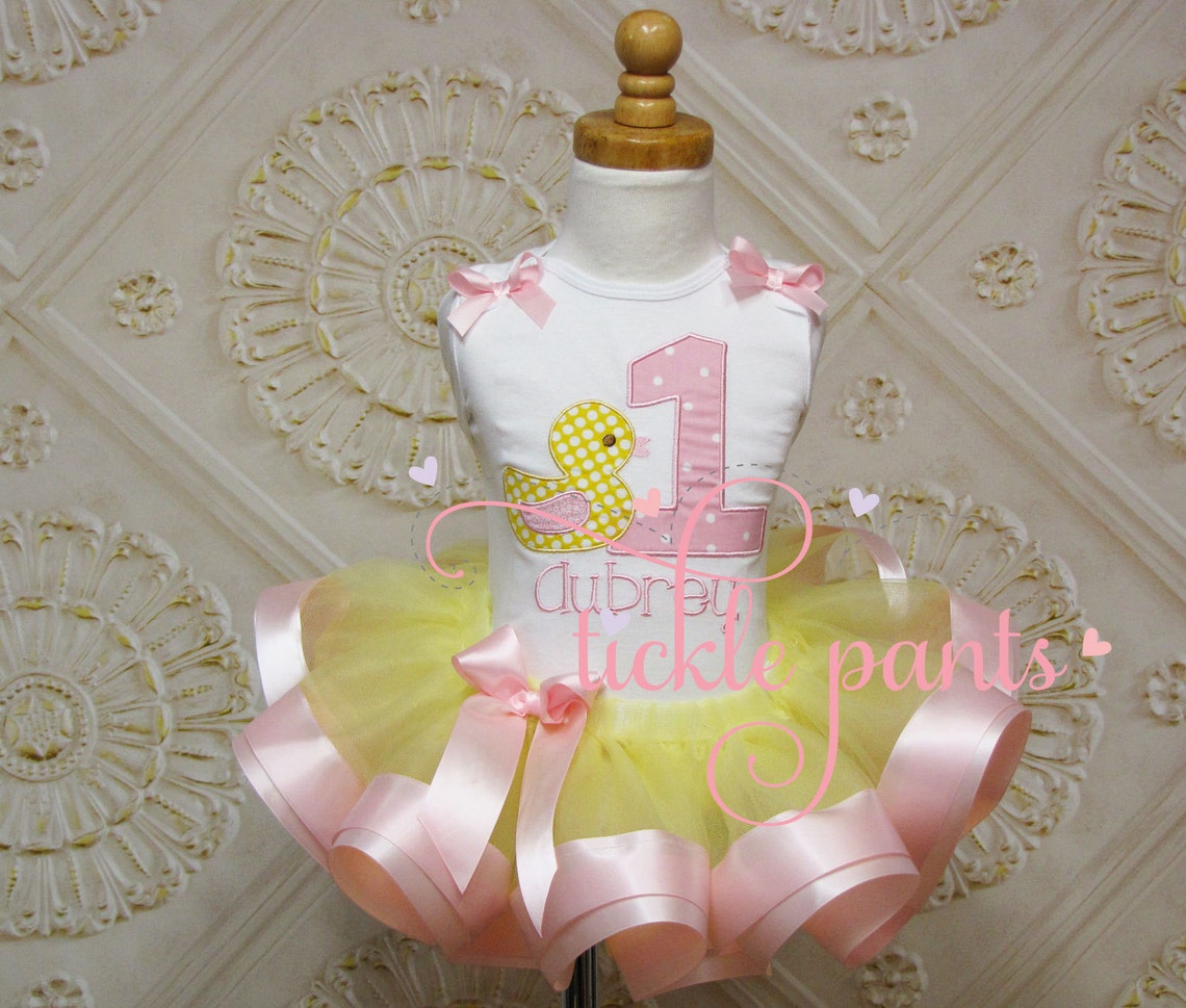 Rubber Duck Duckie Tutu Outfit Baby Girls Birthday Pink | Etsy