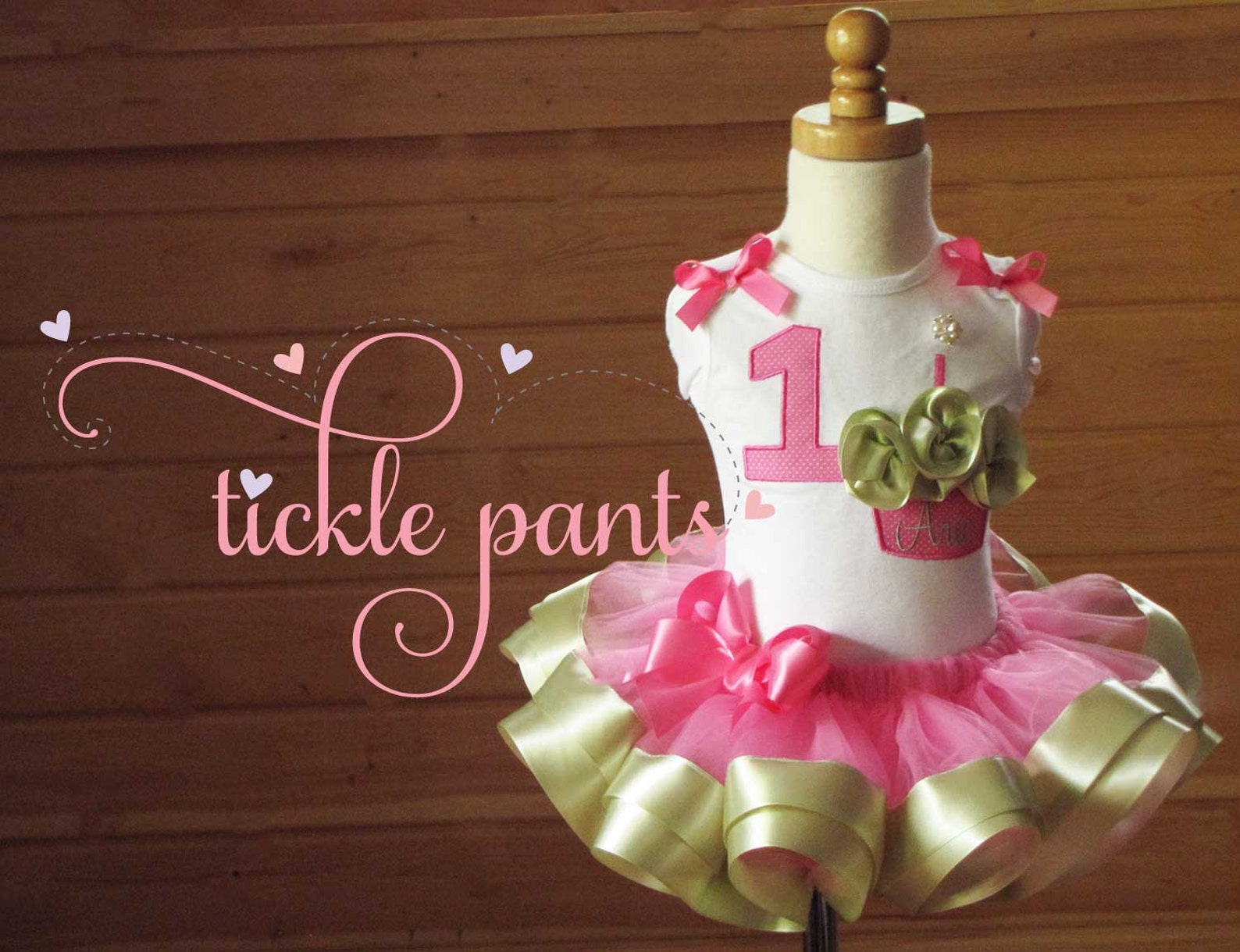 Cupcake Birthday Outfit Hot Pink Bubblegum Pink and Mint - Etsy