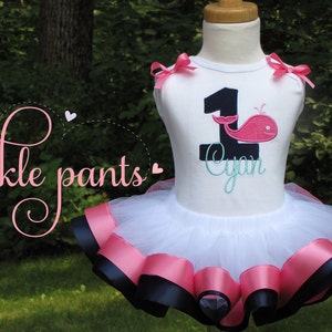 Preppy Whale Birthday Tutu Outfit Navy/bright Pink/white - Etsy
