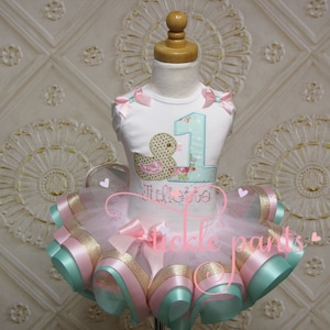 Rubber Duck Duckie Tutu Outfit Baby Girls Birthday Pink Aqua Gold ...