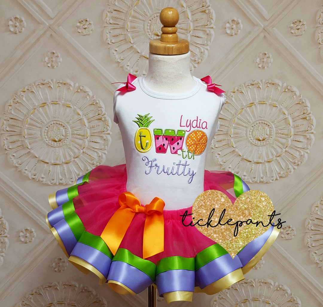 Two-tti Fruity Birthday Tutu Outfit - 2nd Birthday - Hot Pink Purple ...