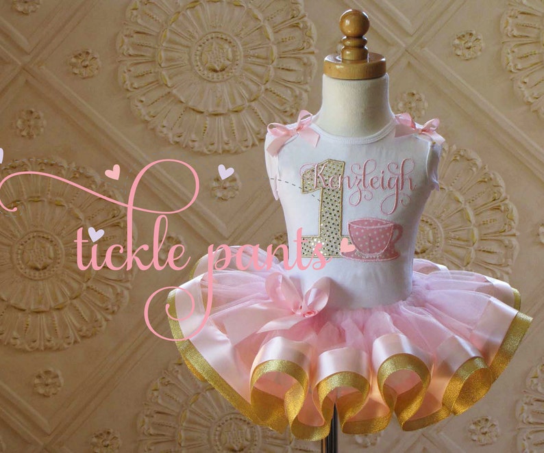 Teacup Teapot Tea Party Birthday Outfit Pink and Sparkling - Etsy