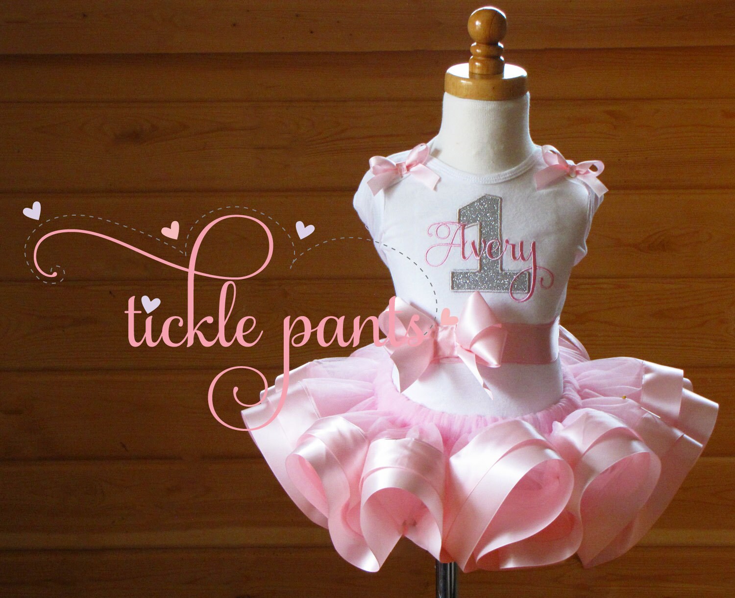 Simple and Sweet Name and Age Tutu Outfit Pink and Sparkling - Etsy