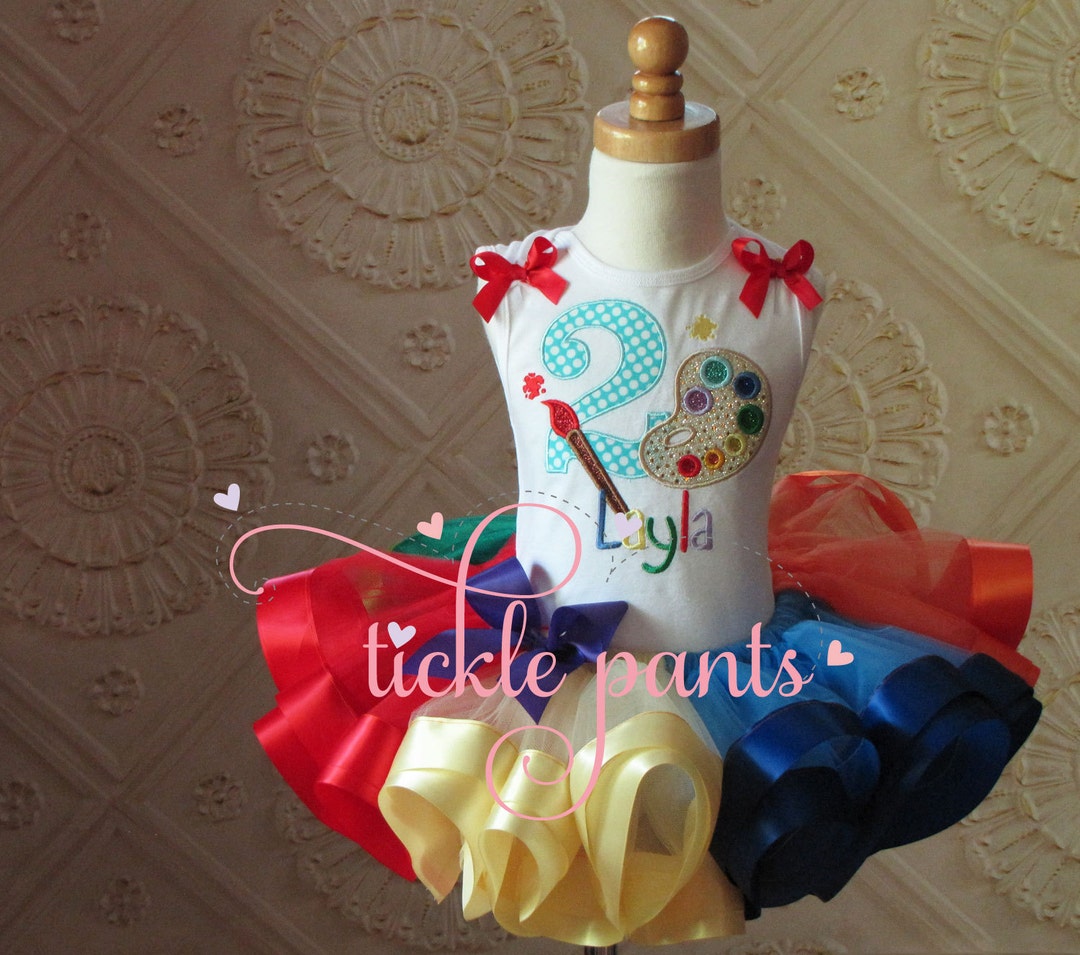 Painting Paint Party Birthday Outfit RAINBOW Colors Includes - Etsy