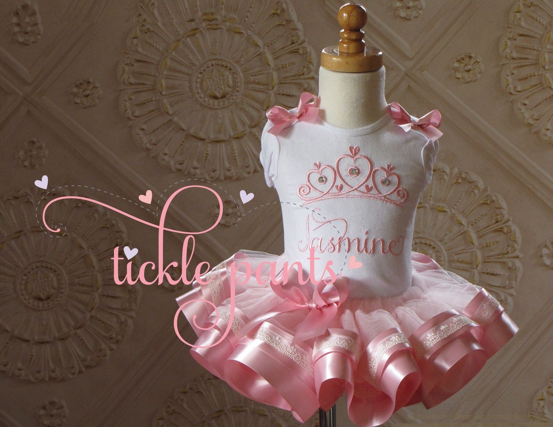 Fancy Name and Tiara Princess Tutu Outfit Pink and LACE - Etsy