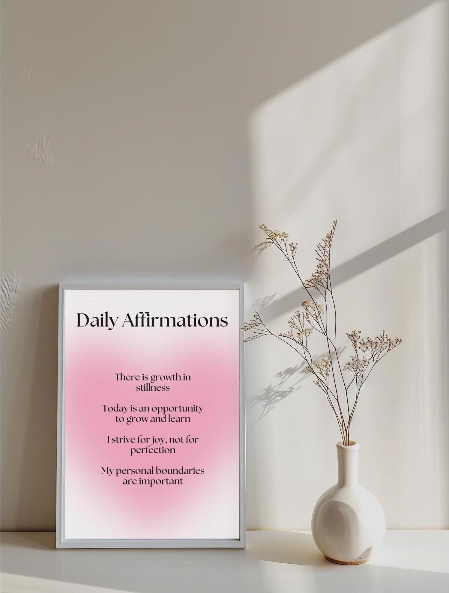 Daily Affirmations Poster, Daily Affirmations Wall Art, Positive ...