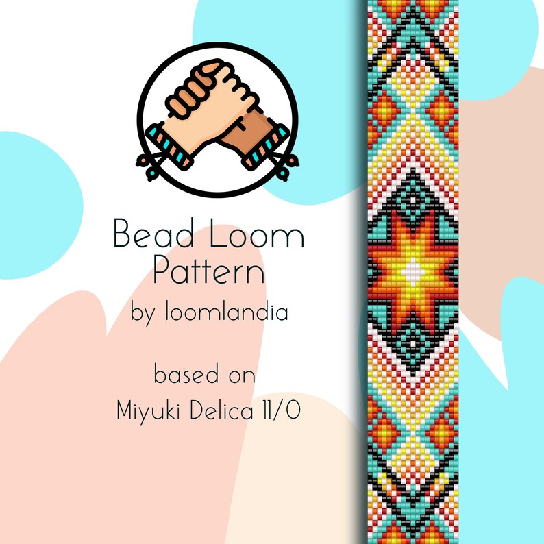 Bright Star Bead Loom Bracelet Pattern - Bead Loom Pattern Based on ...