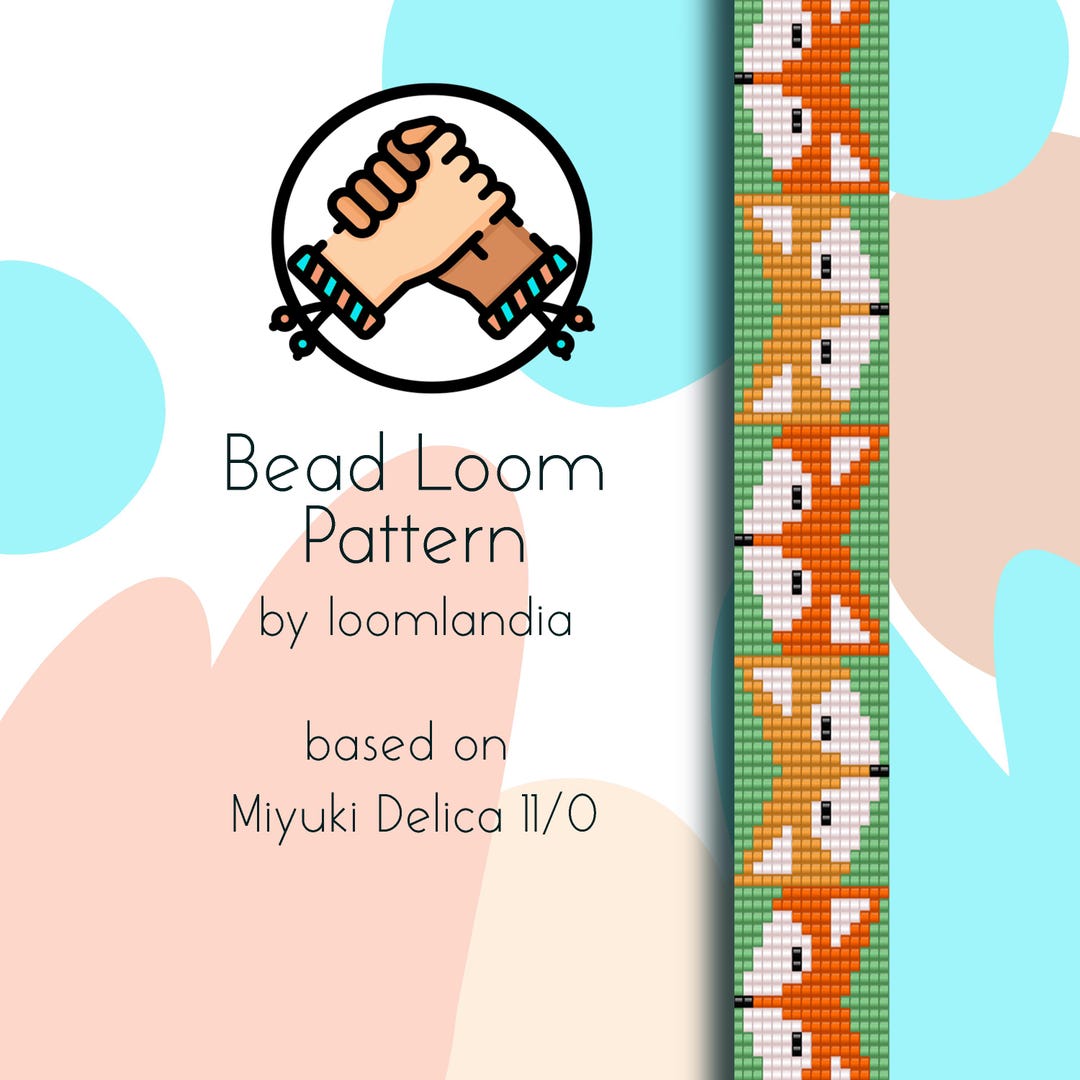 Foxes Bead Loom Bracelet Pattern - Bead Loom Pattern Based on Miyuki ...
