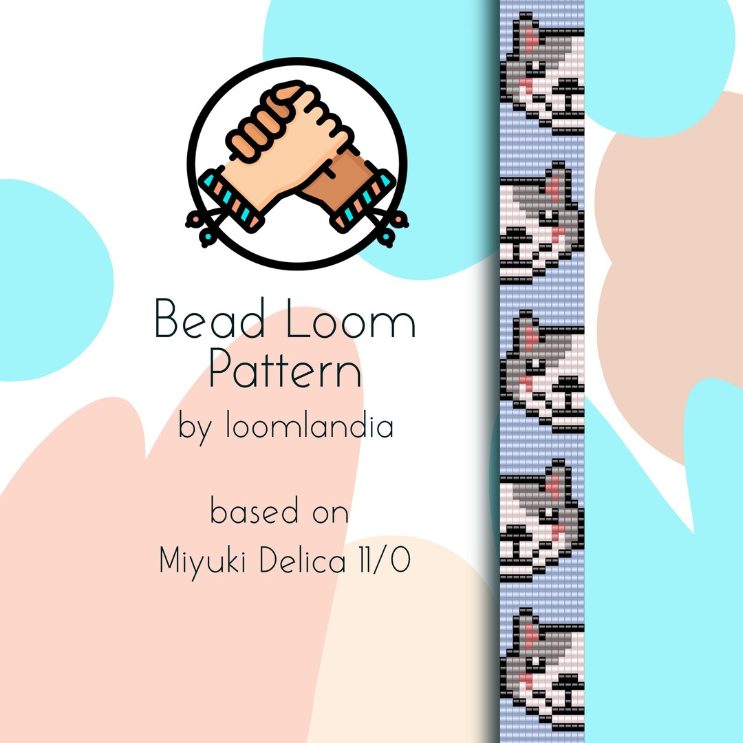 Happy Cat Bead Loom Bracelet Pattern - Bead Loom Pattern Based on ...