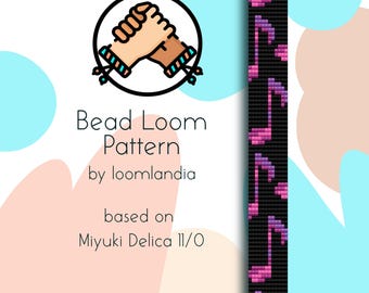 Bead Loom Bracelet Treble Clef Sheet Music Pattern for Miyuki Delica 11 ...