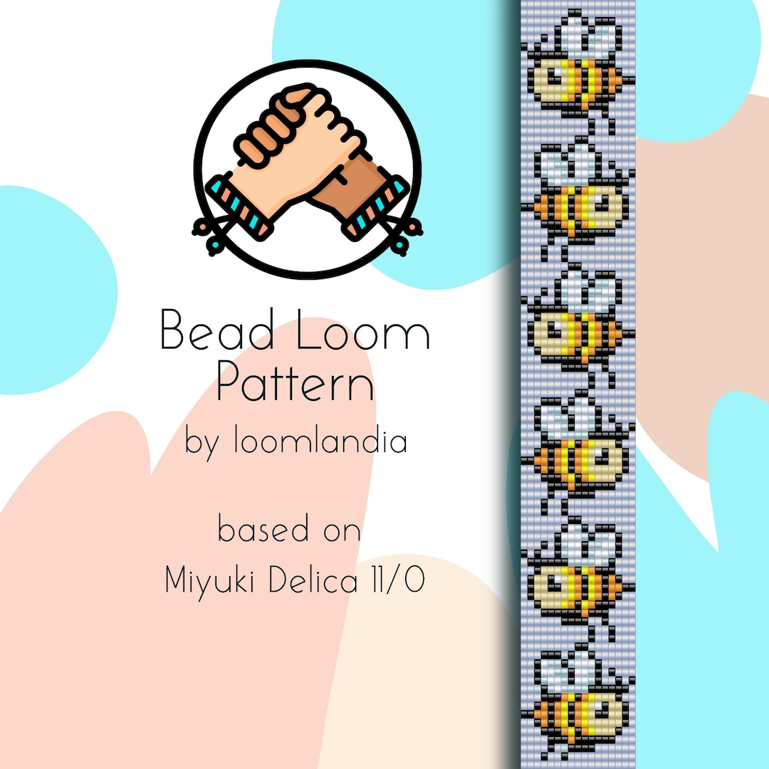 Happy Bees Bead Loom Bracelet Pattern - Bead Loom Pattern Based on ...