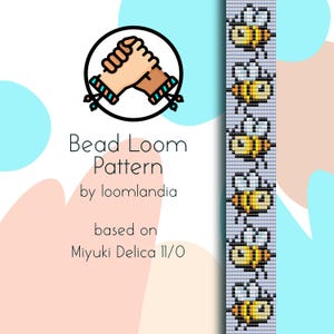 Happy Bees Bead Loom Bracelet Pattern - Bead Loom Pattern Based on ...