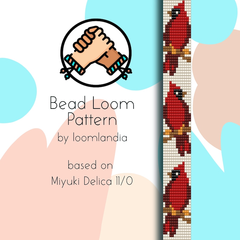 Narrow Red Cardinal Bead Loom Bracelet Pattern - Bead Loom Pattern ...