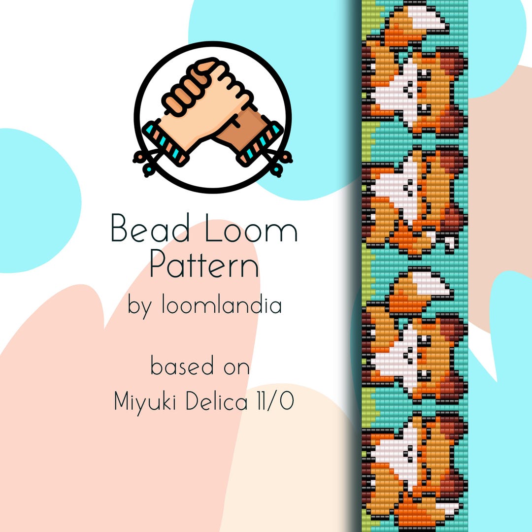 Cute Fox Cubs Bead Loom Bracelet Pattern - Bead Loom Pattern Based on ...