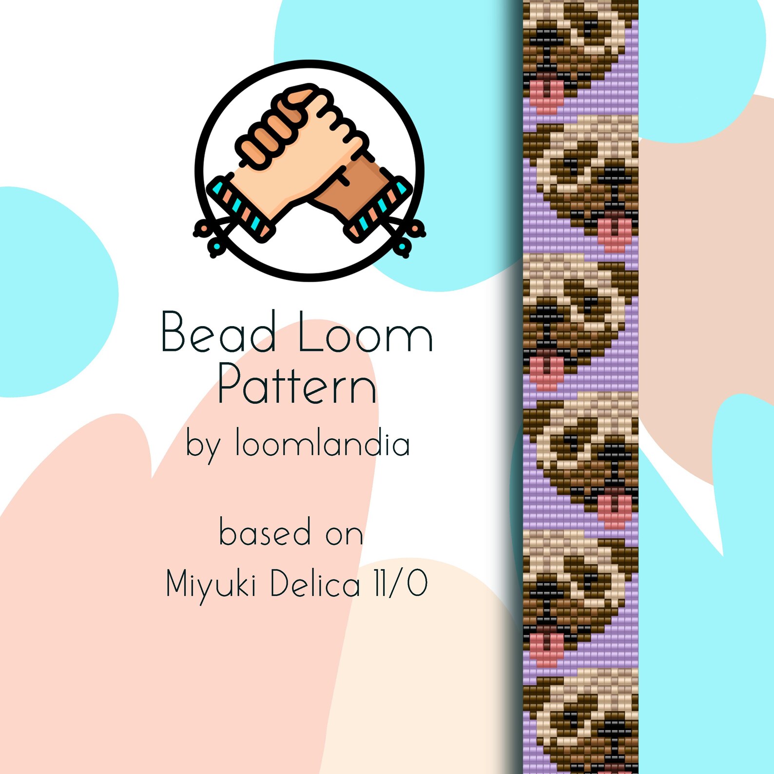 Pug Bead Loom Bracelet Pattern - Bead Loom Pattern Based on Miyuki ...