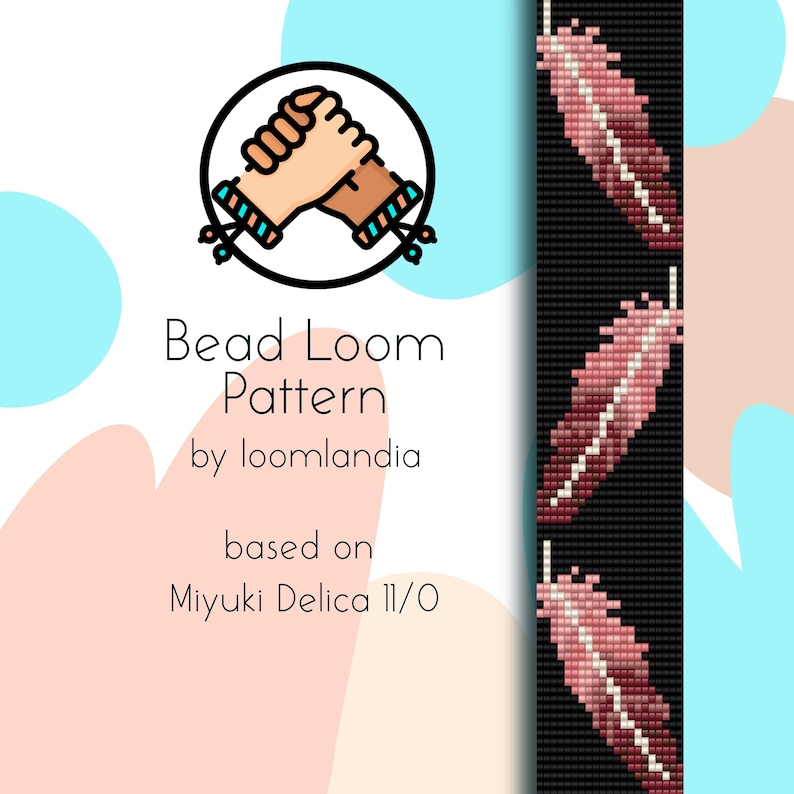 Pink Feather Bead Loom Bracelet Pattern - Bead Loom Pattern Based on ...