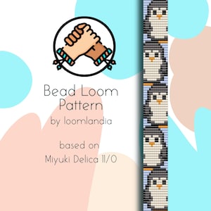 Penguin Bead Loom Bracelet Pattern - Bead Loom Pattern Based on Miyuki ...