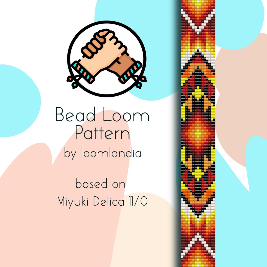 Fire Bead Loom Bracelet Pattern - Bead Loom Pattern Based on Miyuki ...