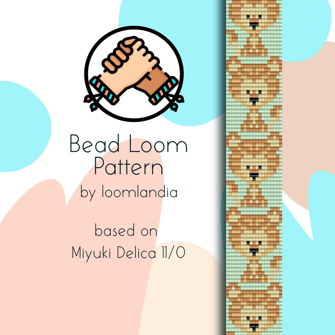 Happy Lion Bead Loom Bracelet Pattern - Bead Loom Pattern Based on ...