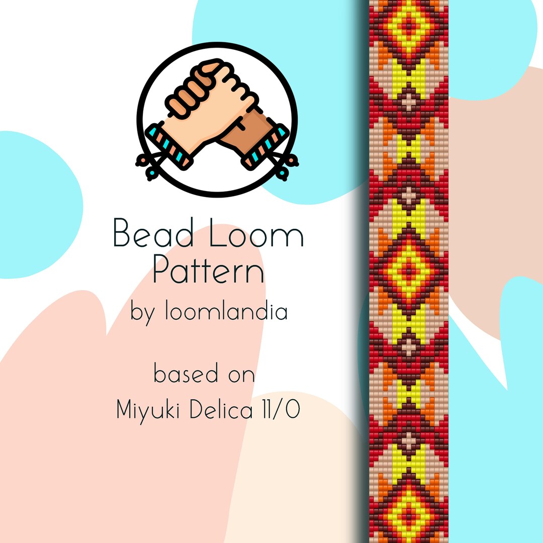 Flame Native Bead Loom Bracelet Pattern - Bead Loom Pattern Based on ...