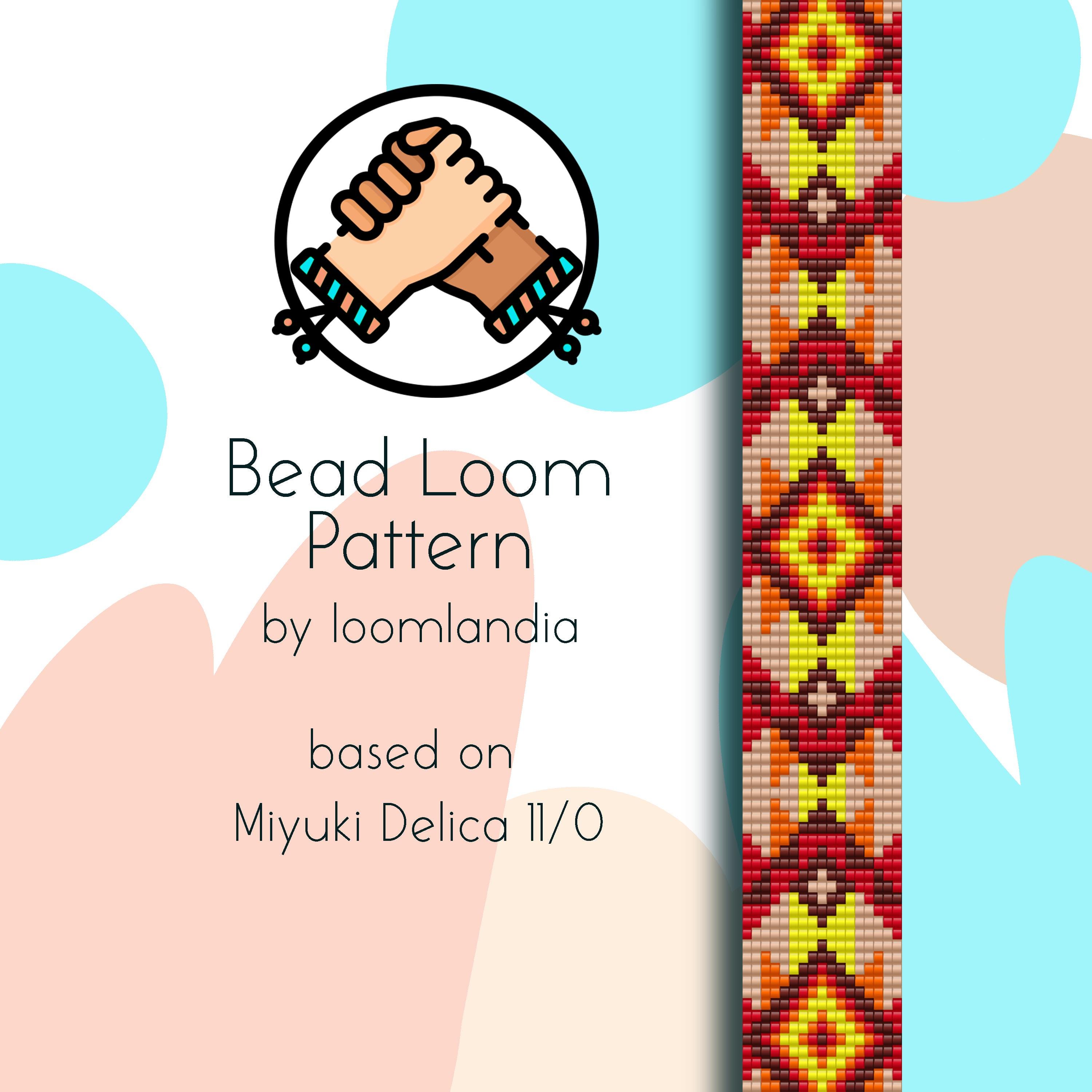 Flame Native Bead Loom Bracelet Pattern - Bead Loom Pattern Based on ...