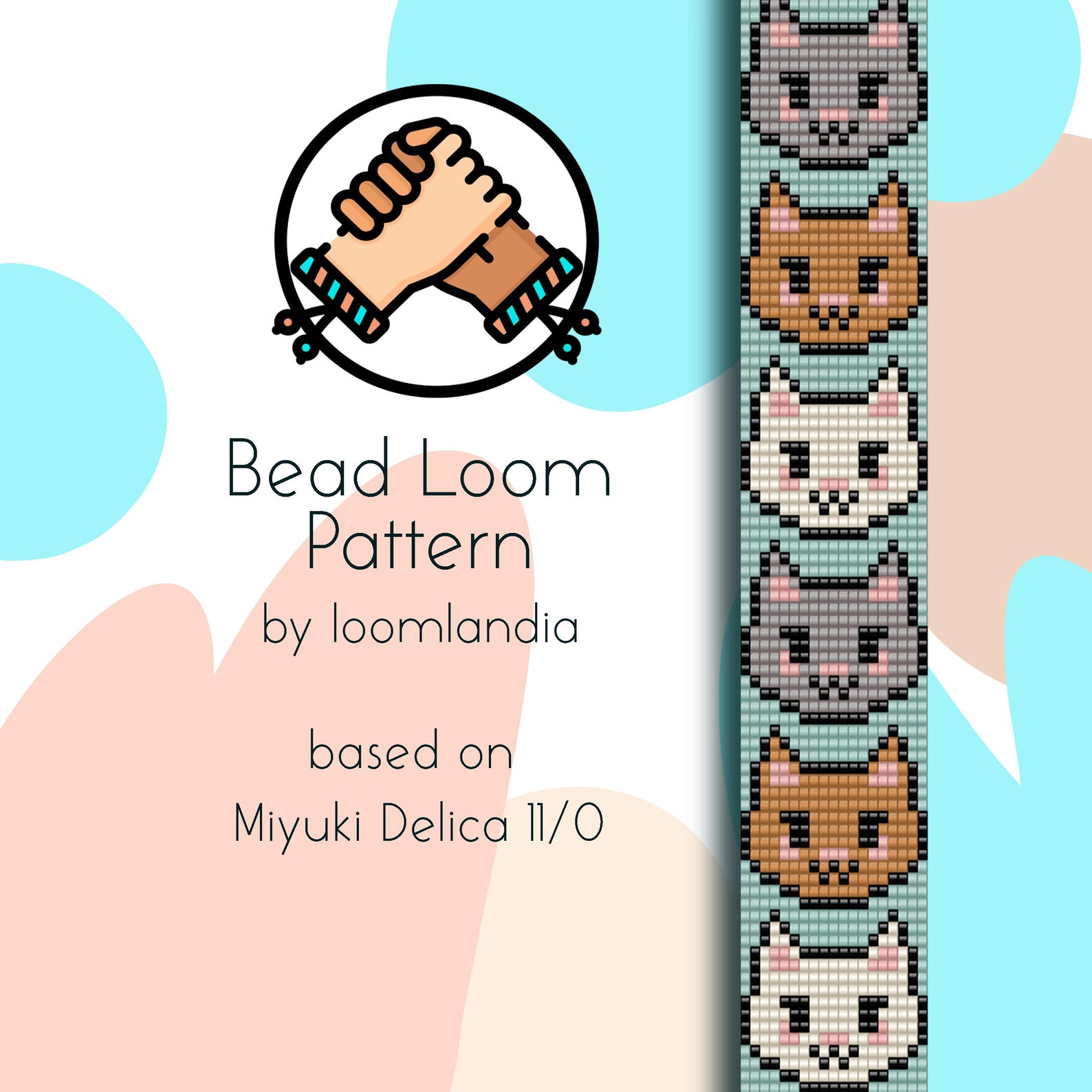 Cats Bead Loom Bracelet Pattern - Bead Loom Pattern Based on Miyuki ...
