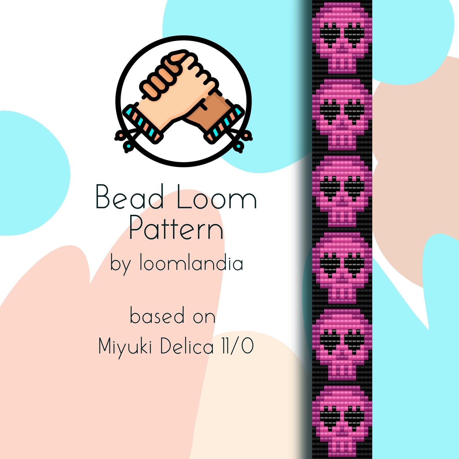 Halloween Pink Skull Bead Loom Bracelet Pattern - Bead Loom Pattern ...