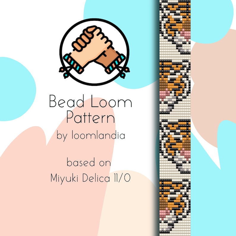 Tiger Loom Bracelet Pattern - Bead Loom Pattern Based on Miyuki Delica ...