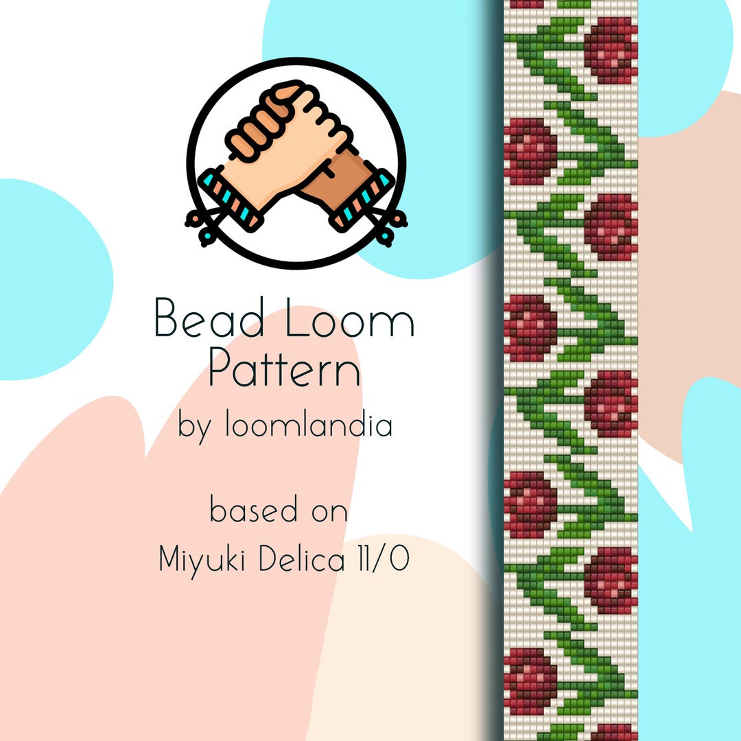 Red Tulips Bead Loom Bracelet Pattern - Bead Loom Pattern Based on ...